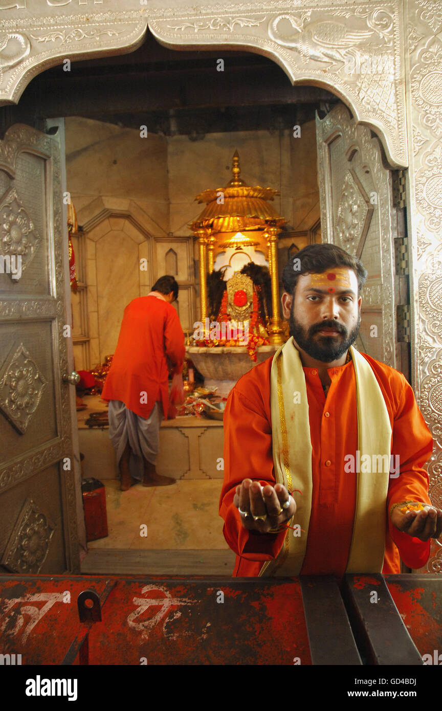Priest performing pooja Stock Photo - Alamy