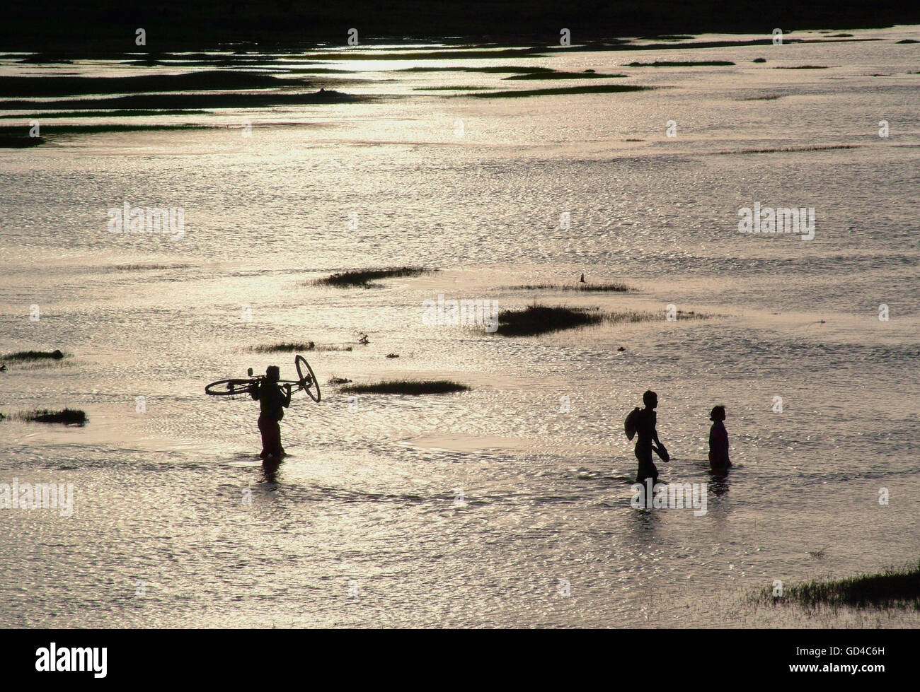 Victims running to catch food packets Stock Photo - Alamy