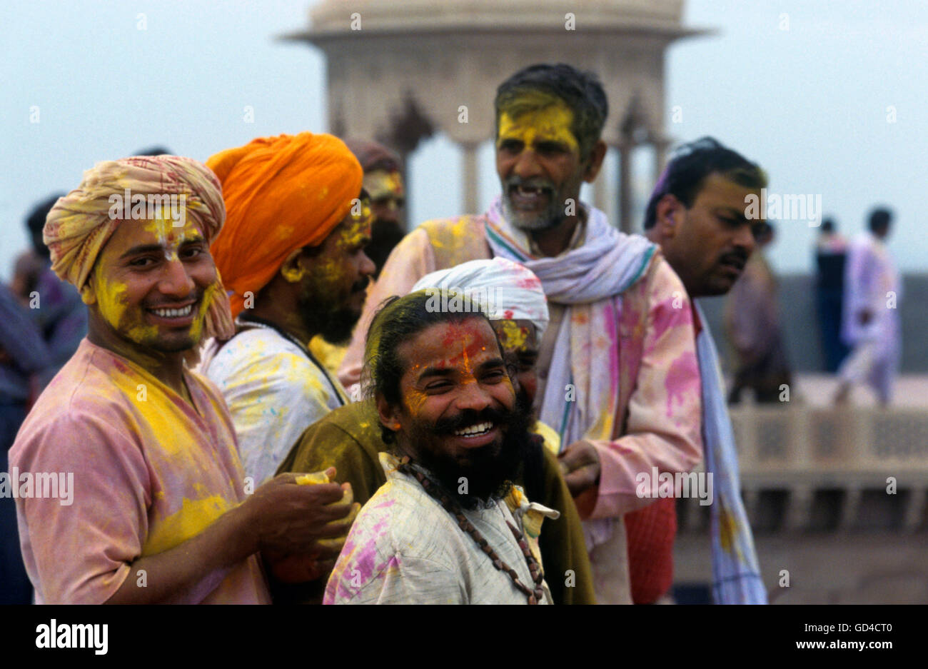 People playing holi Stock Photo - Alamy