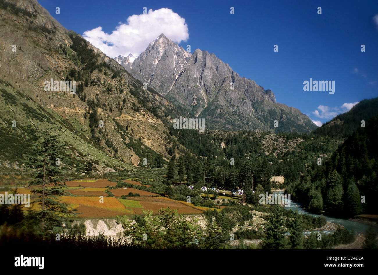 Kinner Kailash range & Baspa river Stock Photo - Alamy
