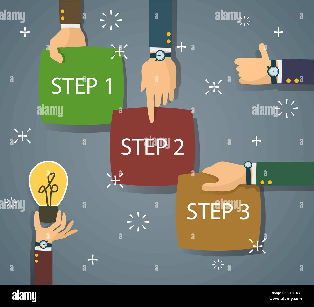 bitmap step timeline infographic scheme in flat design Stock Vector ...