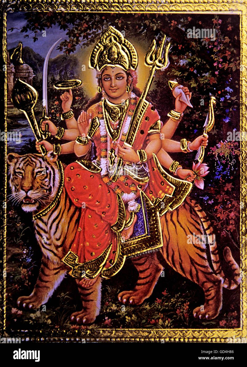 Poster Of Durga Stock Photo - Alamy