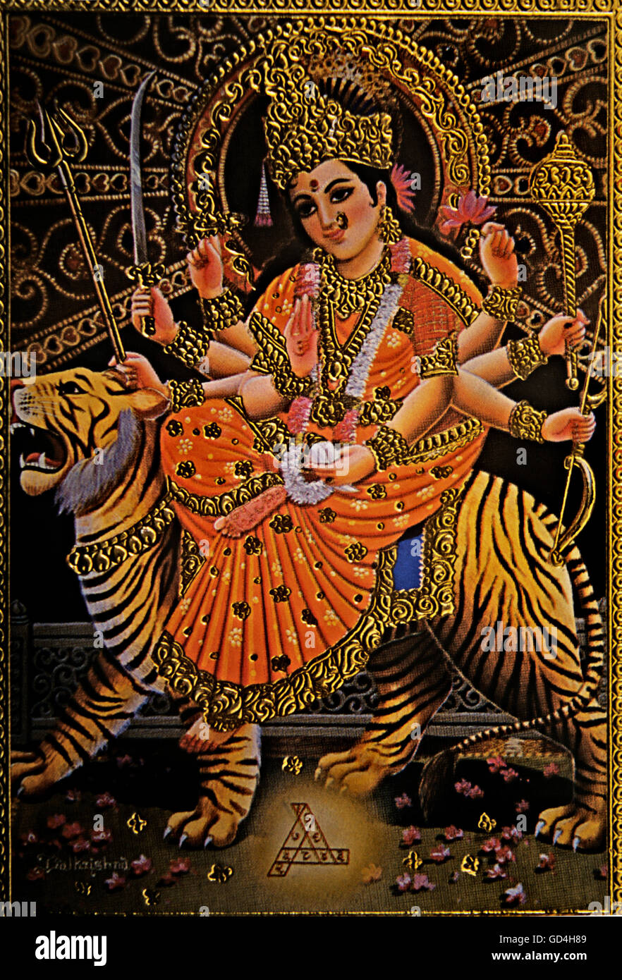 Poster Of Durga Stock Photo - Alamy
