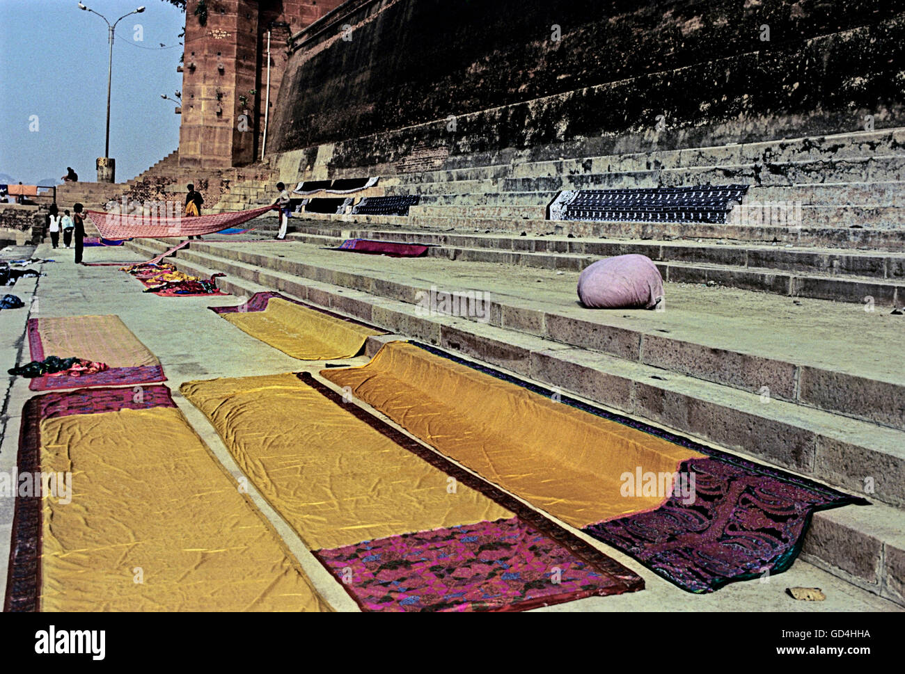 Sarees drying hi-res stock photography and images - Alamy