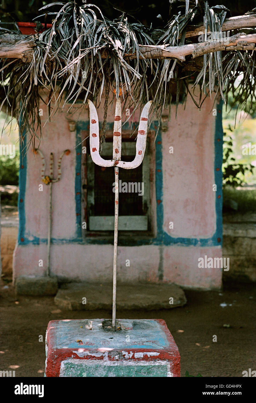 Trishul at shrine Stock Photo - Alamy