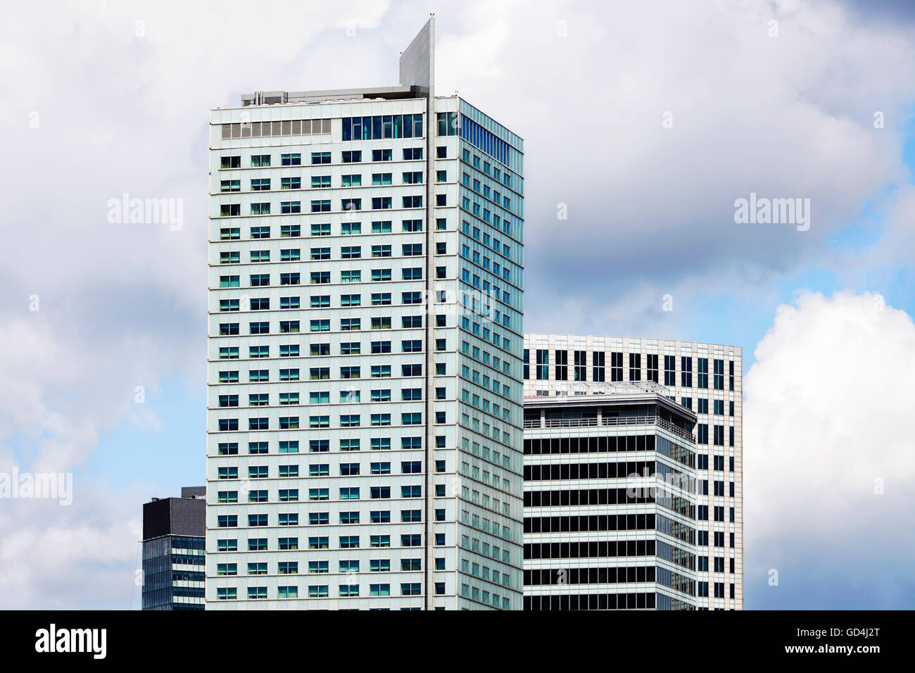 Top of high-rise business office building on blue sky Stock Photo - Alamy