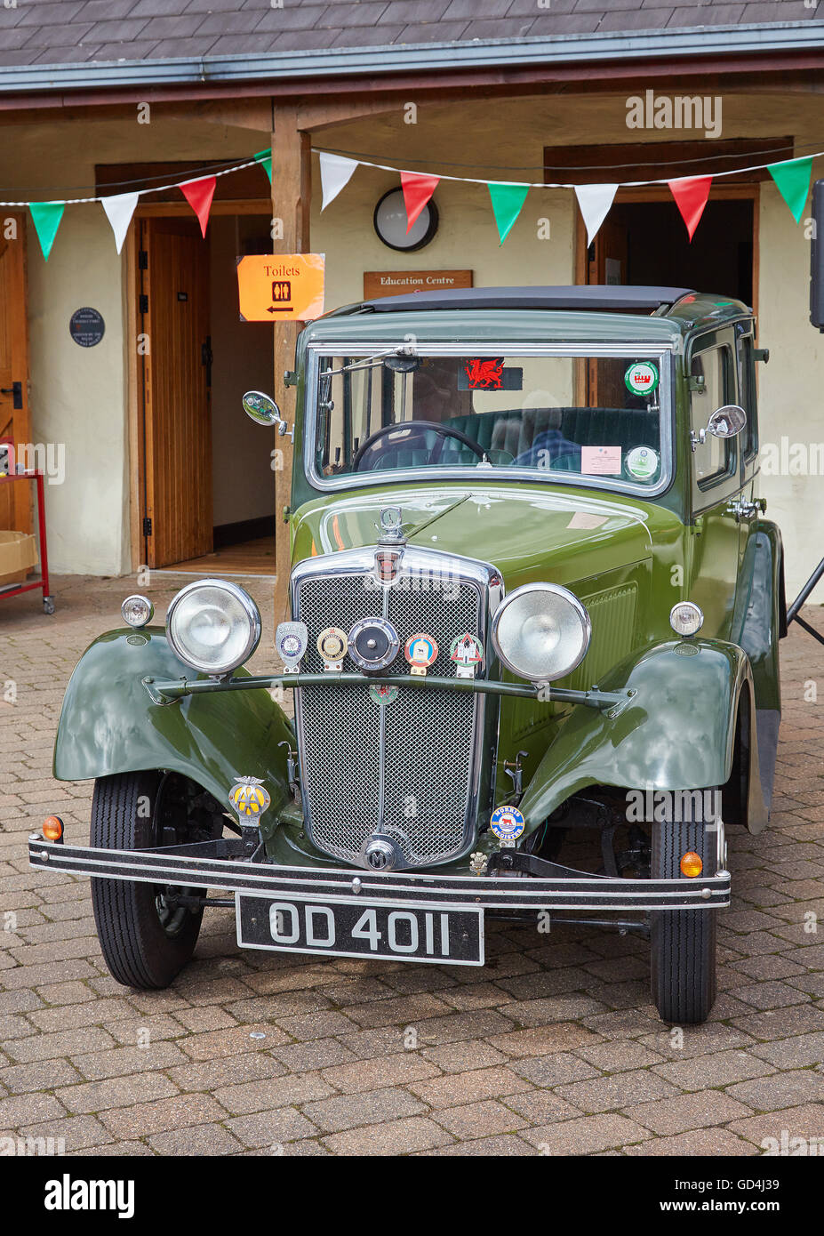 A Morris Ten four, Exhibited at a vintage car rally at Llancaiach Fawr ...