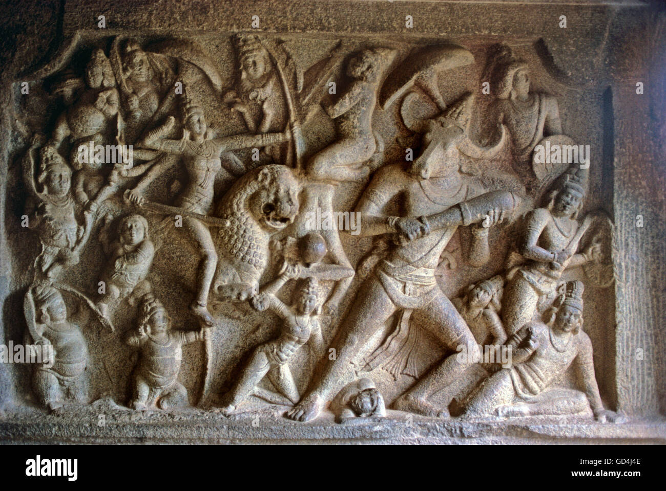 Durga slaying the buffalo demon hi-res stock photography and images - Alamy