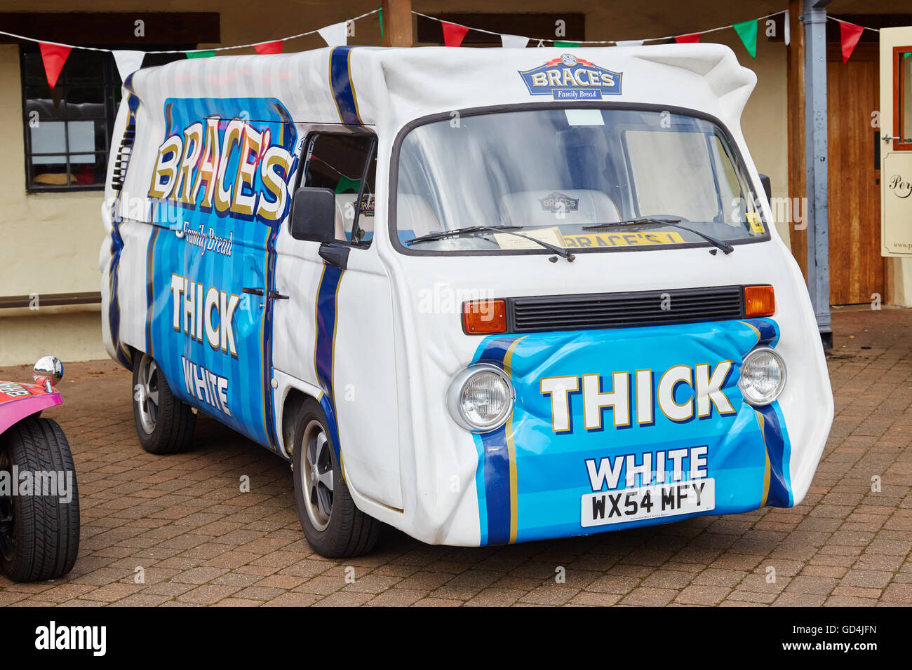 A van painted to look like a loaf of Brace's bread Exhibited at a ...