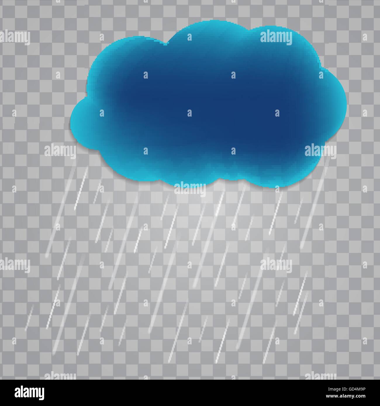 Abstract Cloud with Rain Drops on Transparent Background. Vector Stock ...