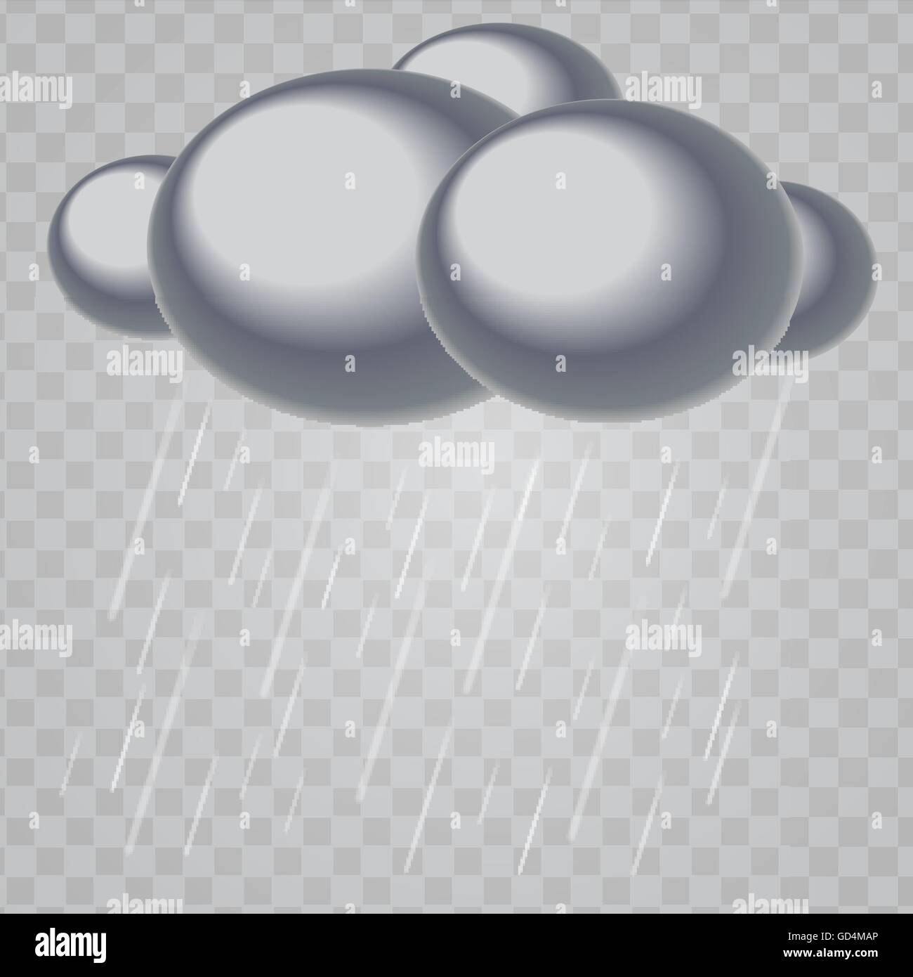 Abstract Cloud with Rain Drops on Transparent Background. Vector Stock ...