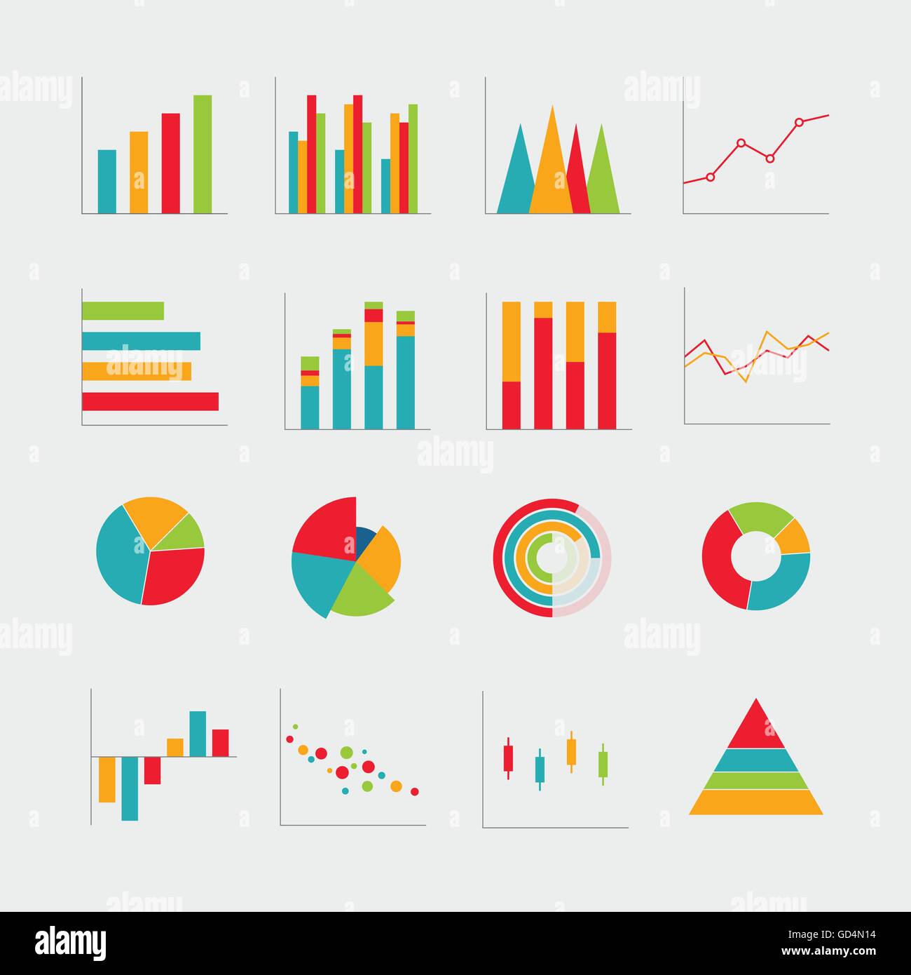 Collection of business diagrams charts vector illustration Stock Vector ...