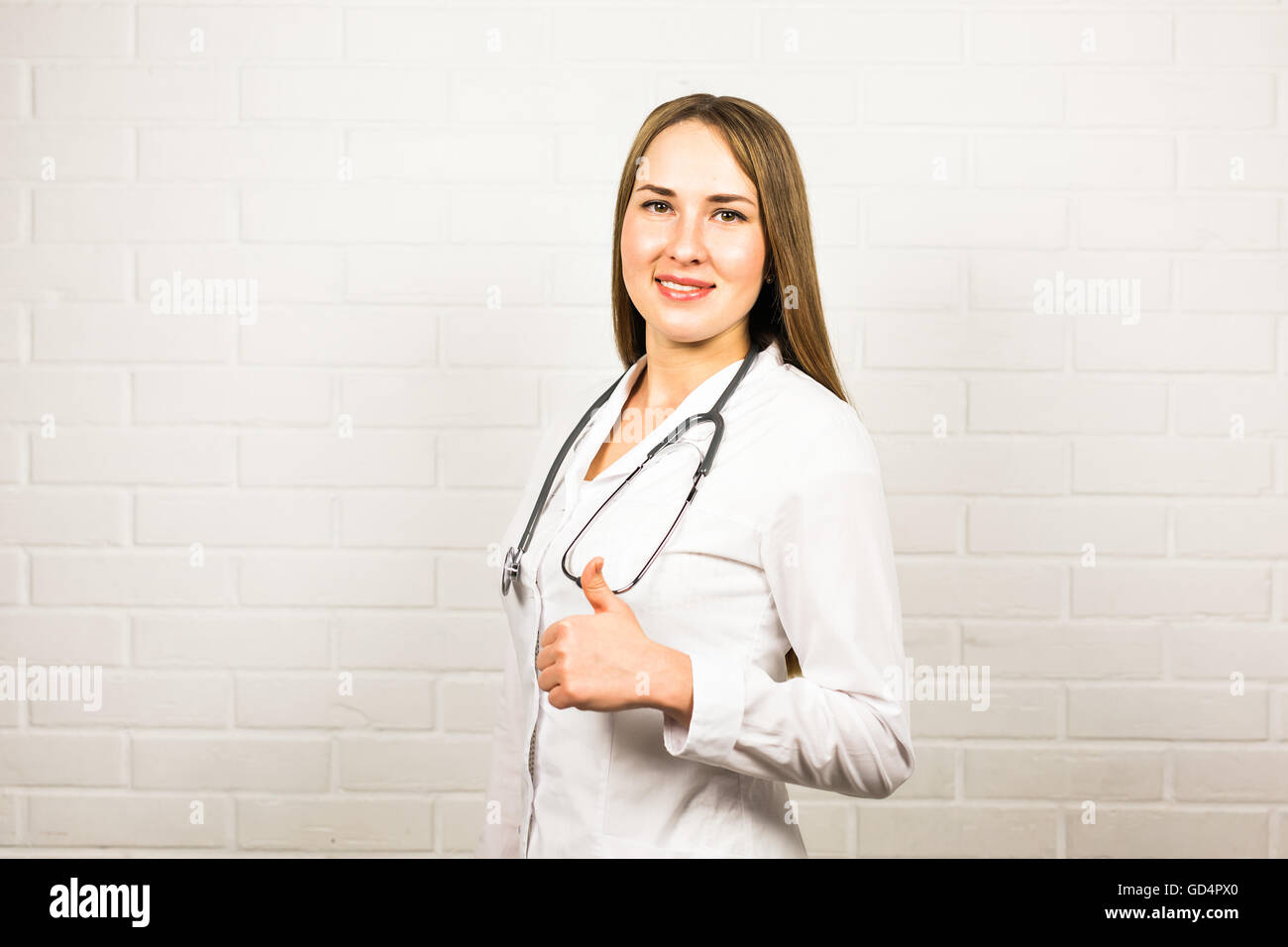 Portrait doctor showing yes sign hi-res stock photography and images ...