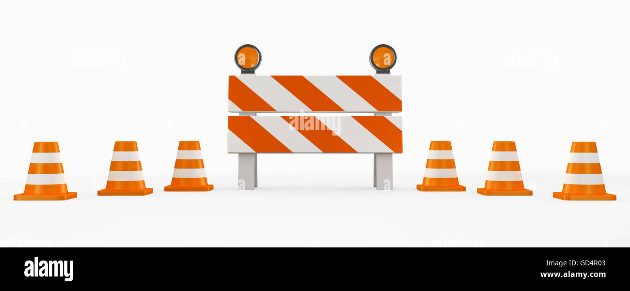 3D illustration of under construction concept with clipping path Stock ...