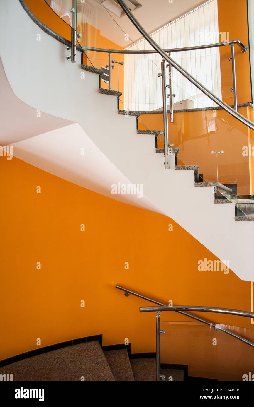 curved staircase in a luxury office building Stock Photo - Alamy