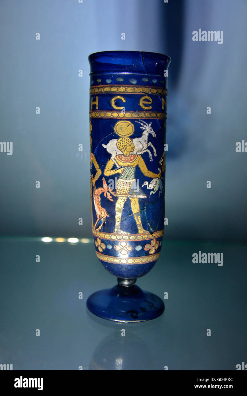 ancient world, Cushite glass vase from the Meroitic period (250-300 AD ...