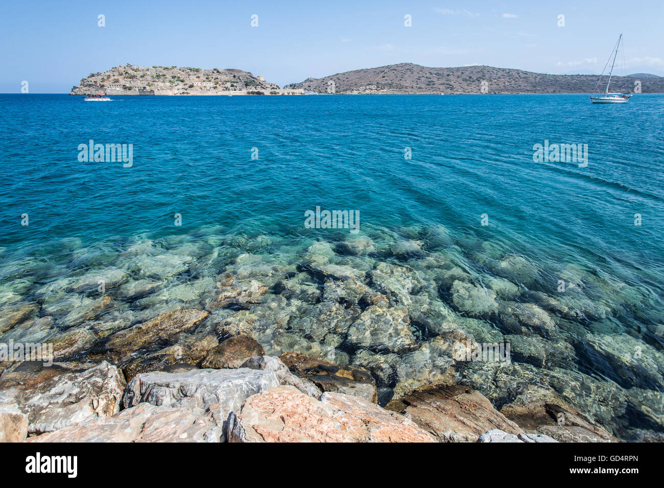 The island of Spinalonga ( Kalydon) in the north-eastern Crete Stock ...
