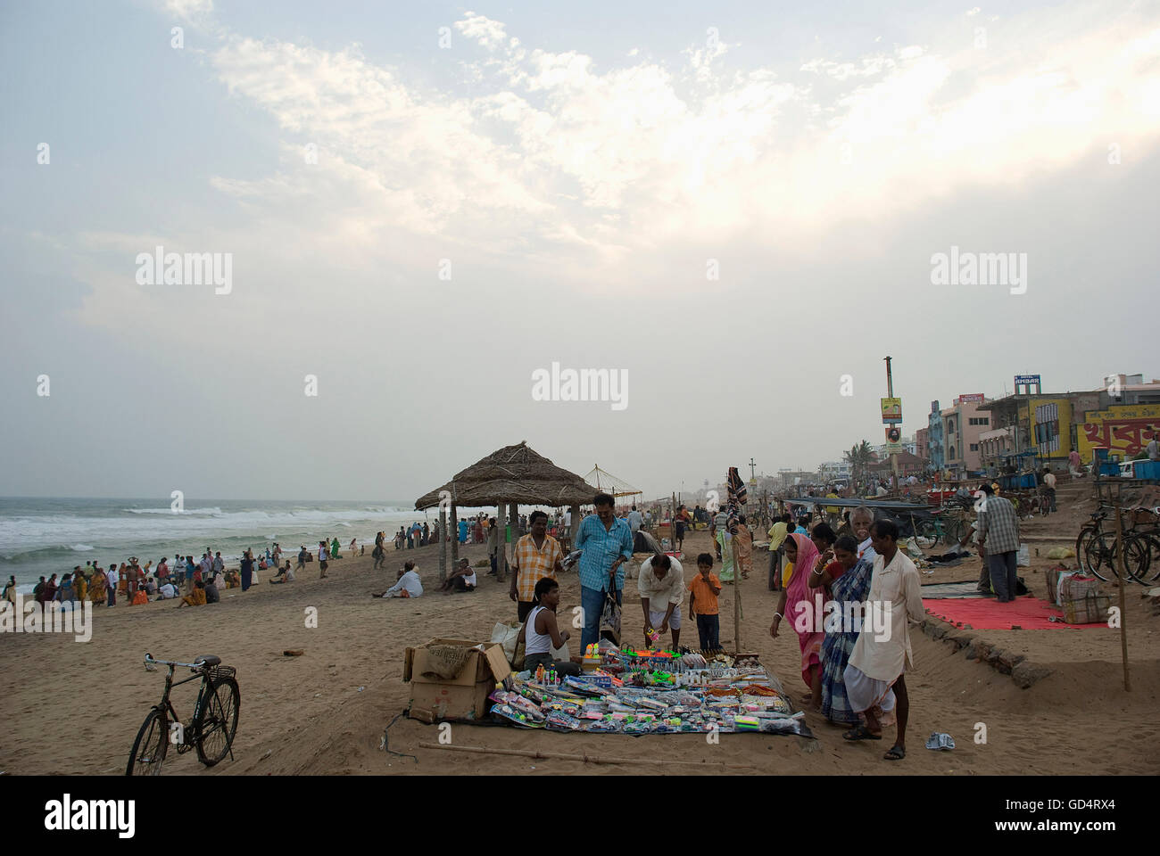 Tourists at Puri beach Stock Photo - Alamy