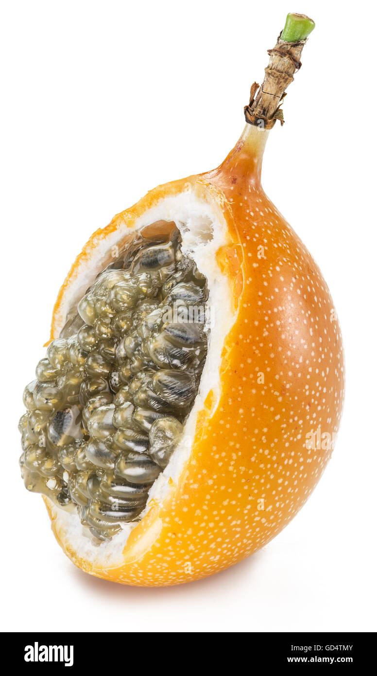 Granadilla fruit on the white background Stock Photo - Alamy