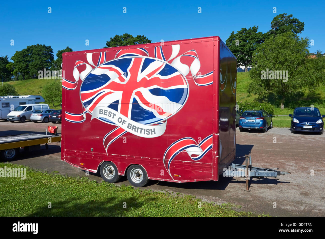 Best of British trailer at parking lot, Lappeenranta Finland Stock ...