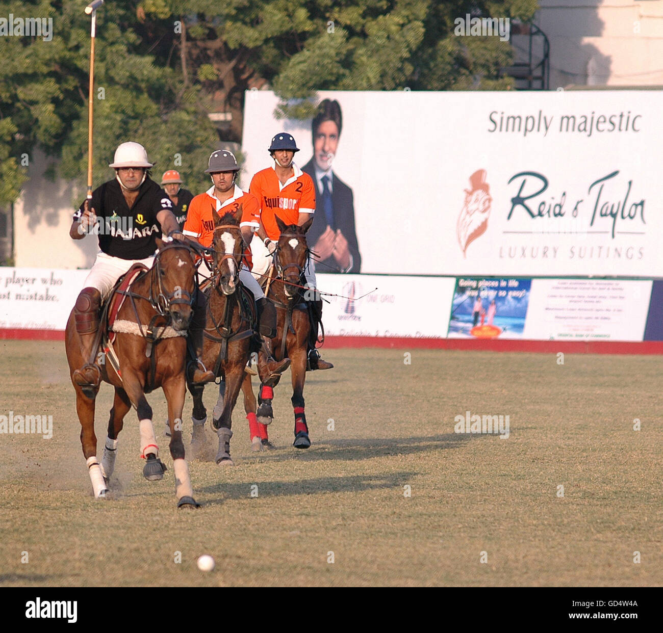 Polo players in action Stock Photo - Alamy