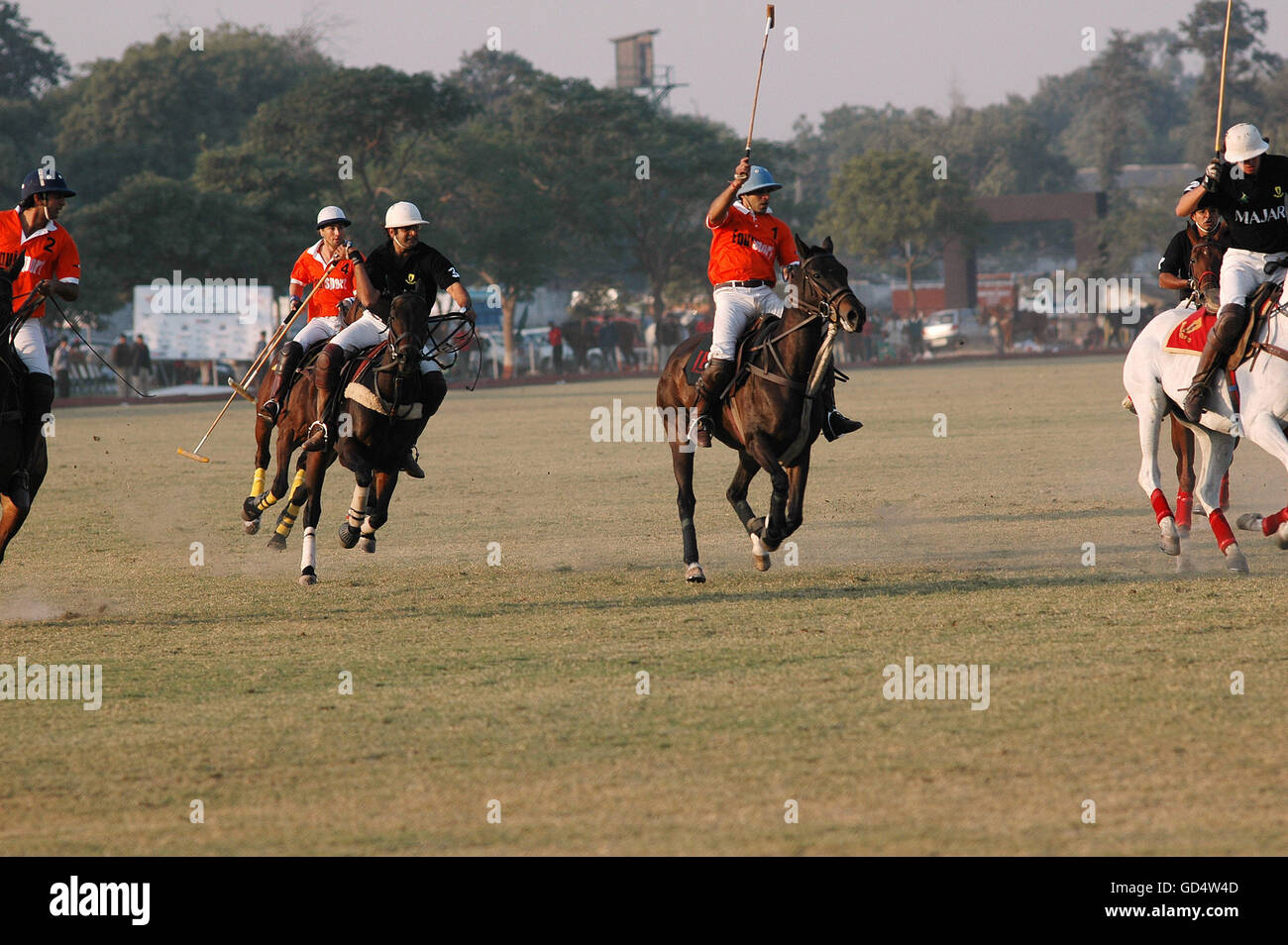 Polo players in action Stock Photo - Alamy