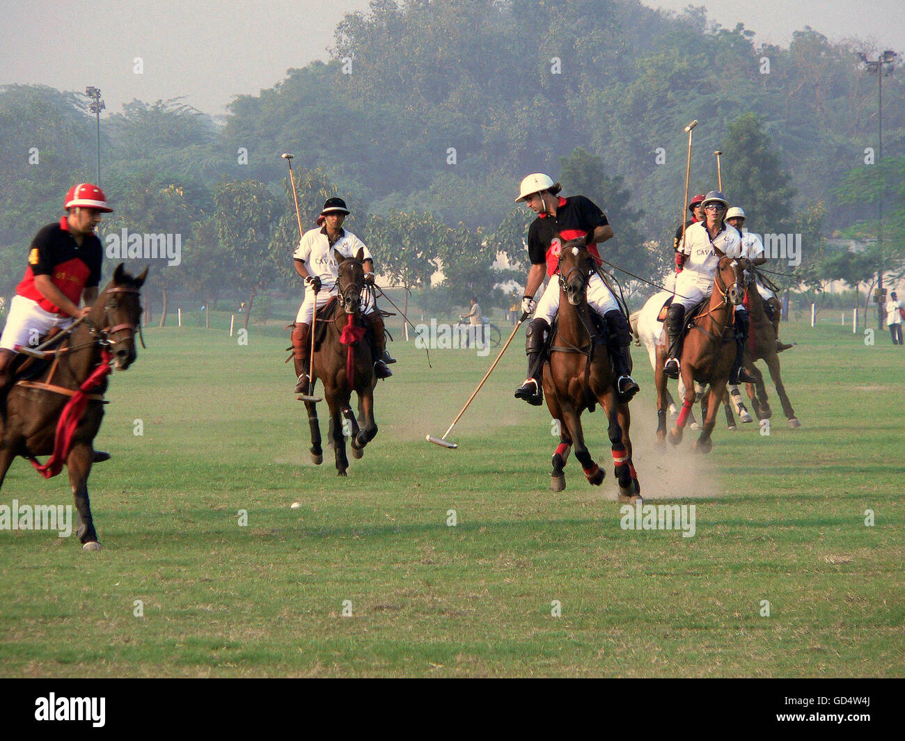 Polo players in action Stock Photo - Alamy