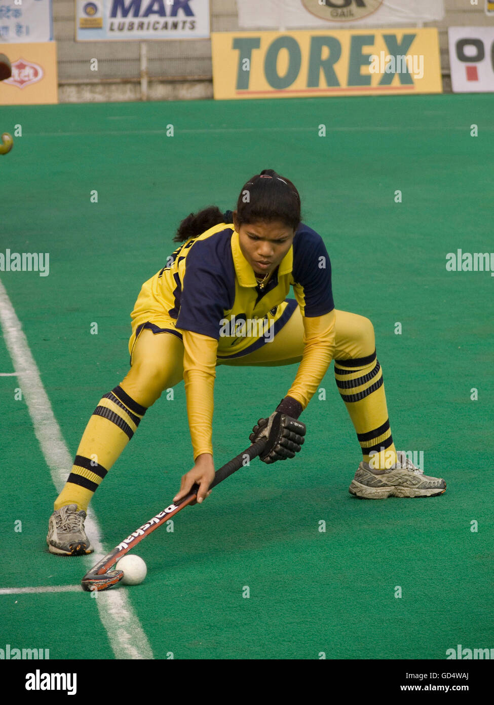 Taking a penalty corner Stock Photo - Alamy