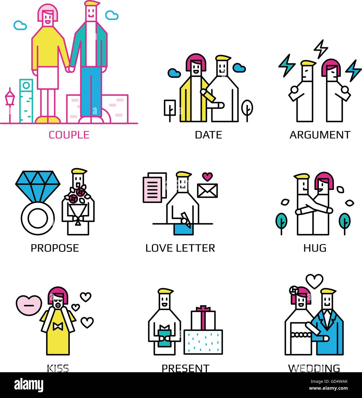 Woman fights with man Stock Vector Images - Alamy