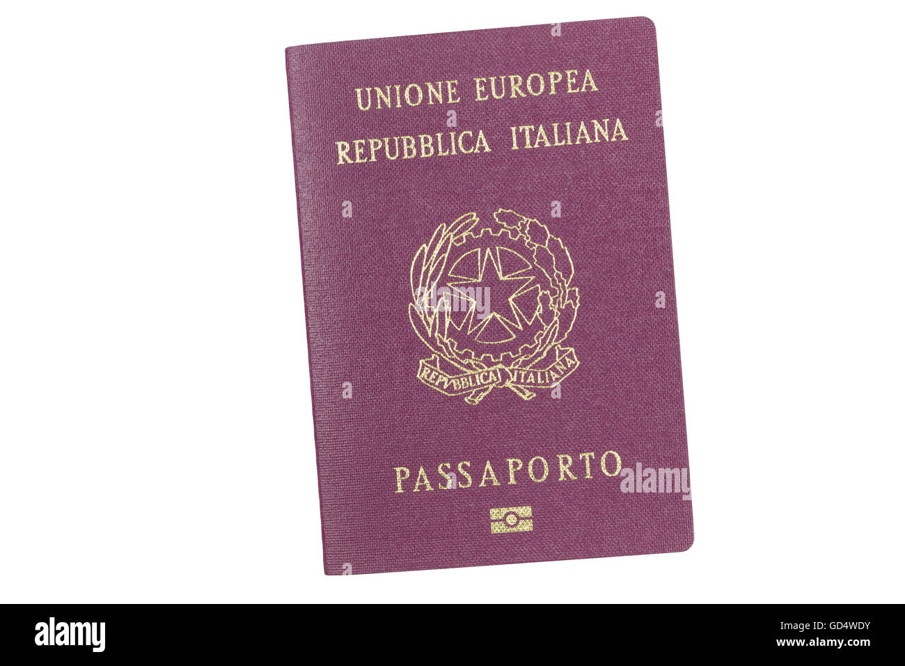 An Italian passport isolated on white background Stock Photo - Alamy