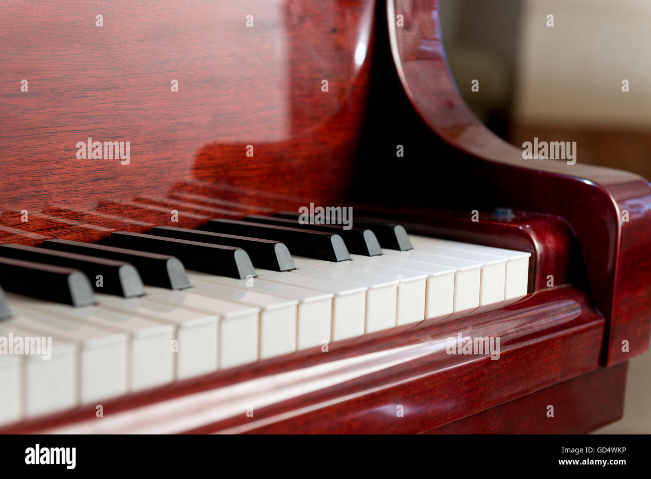Side View of Classical Piano Keyboard Stock Photo - Alamy