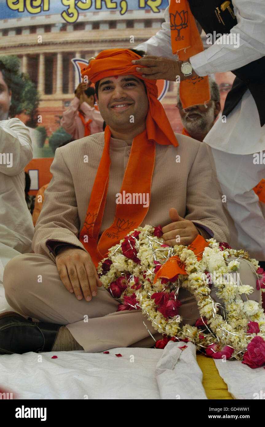 Varun Gandhi during an Election Campaign Stock Photo - Alamy