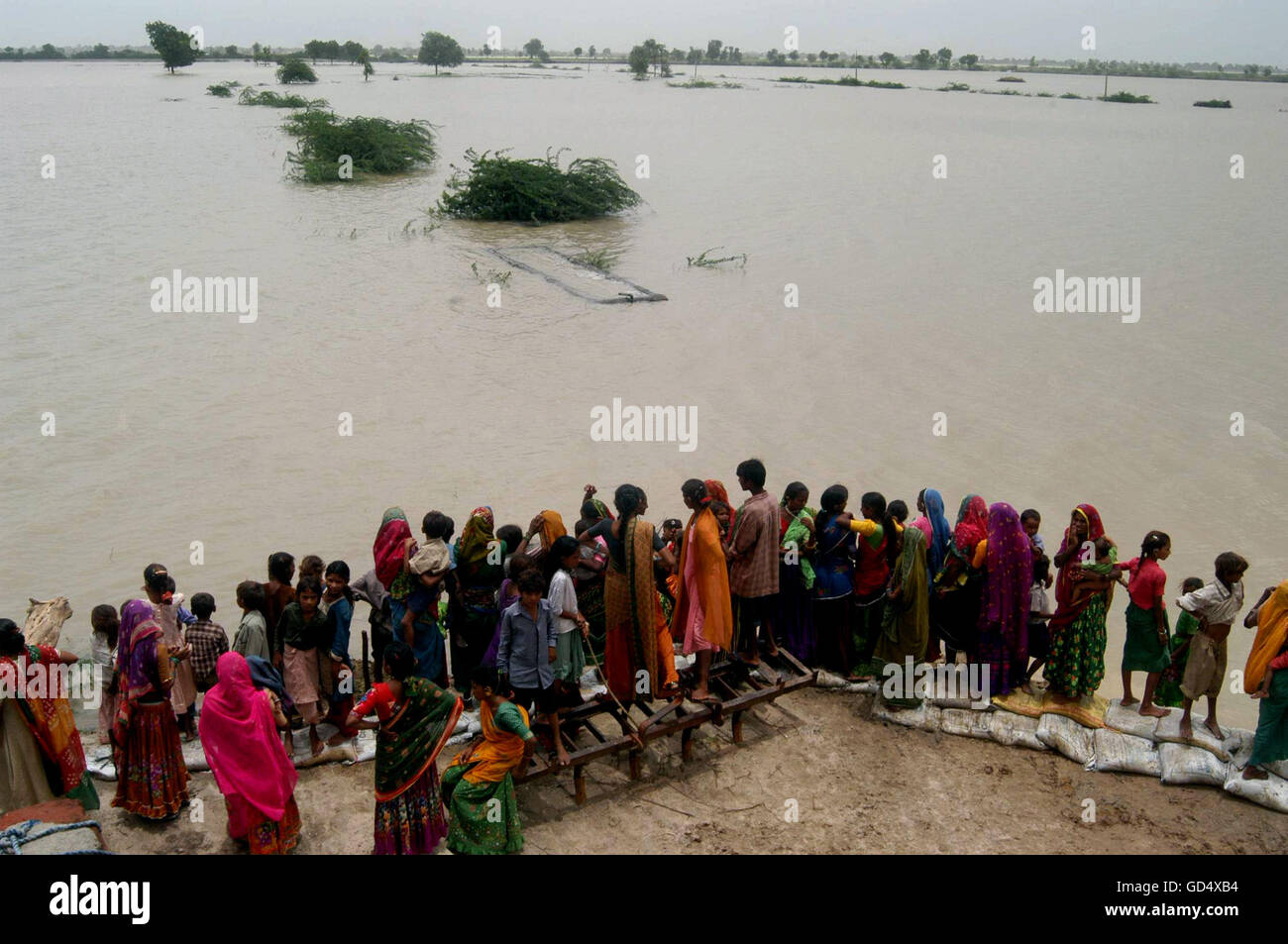 Flood hit villagers Stock Photo - Alamy