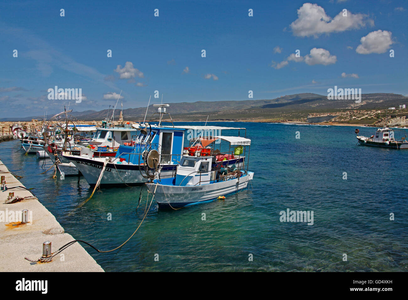 Fishing harbour, Agios Georgios, Republic of Cyprus Stock Photo - Alamy