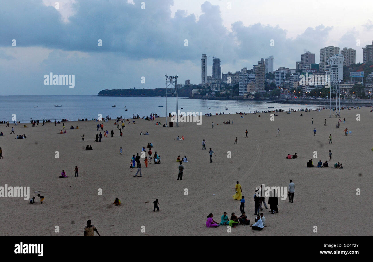 People at Chaupati Beach Stock Photo - Alamy