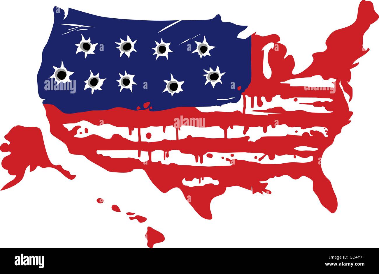 American Map With Bullet Holes Vector Stock Vector Image & Art - Alamy