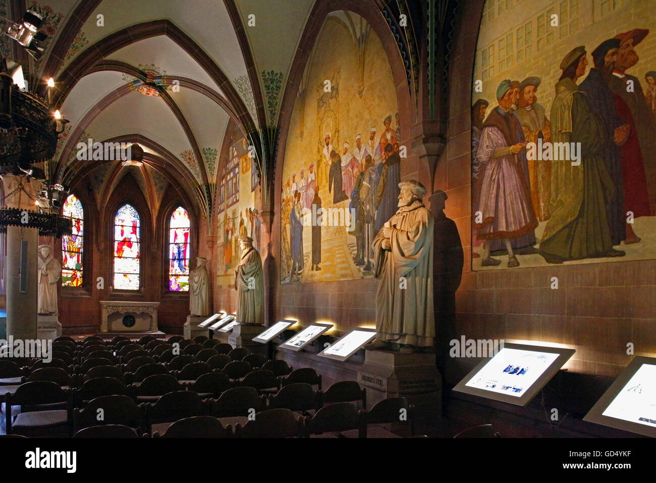 Melanchthon House, Memorial Hall, wall painting, Reformation Statues ...