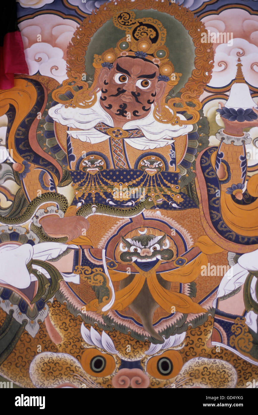 Wall painting , Tawang Monastery , Arunachal Pradesh Stock Photo - Alamy