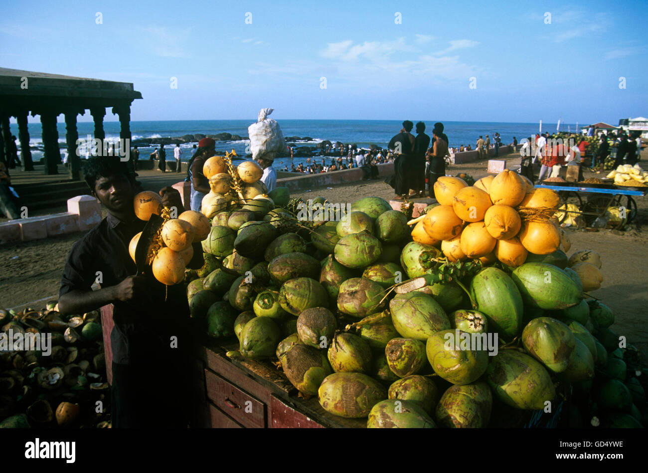 Coconuts On Sale , Kanyakumari Beach Stock Photo - Alamy