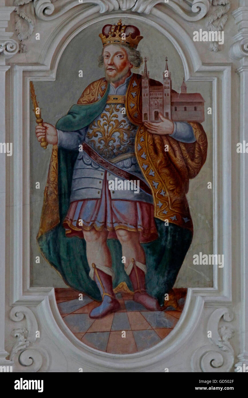 Portrait of Emperor Louis the Pious, Imperial hall, west wing of former ...