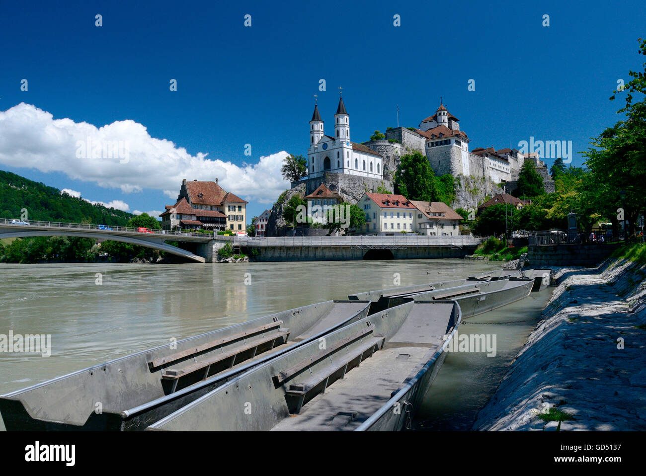 Festung aarburg mit kirche und fluss aare hi-res stock photography and ...