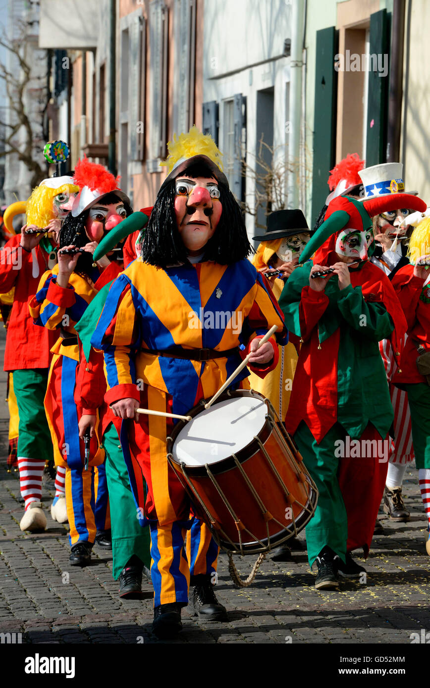 Basle carnival, group with drums and pipes, Basel, Switzerland Stock ...