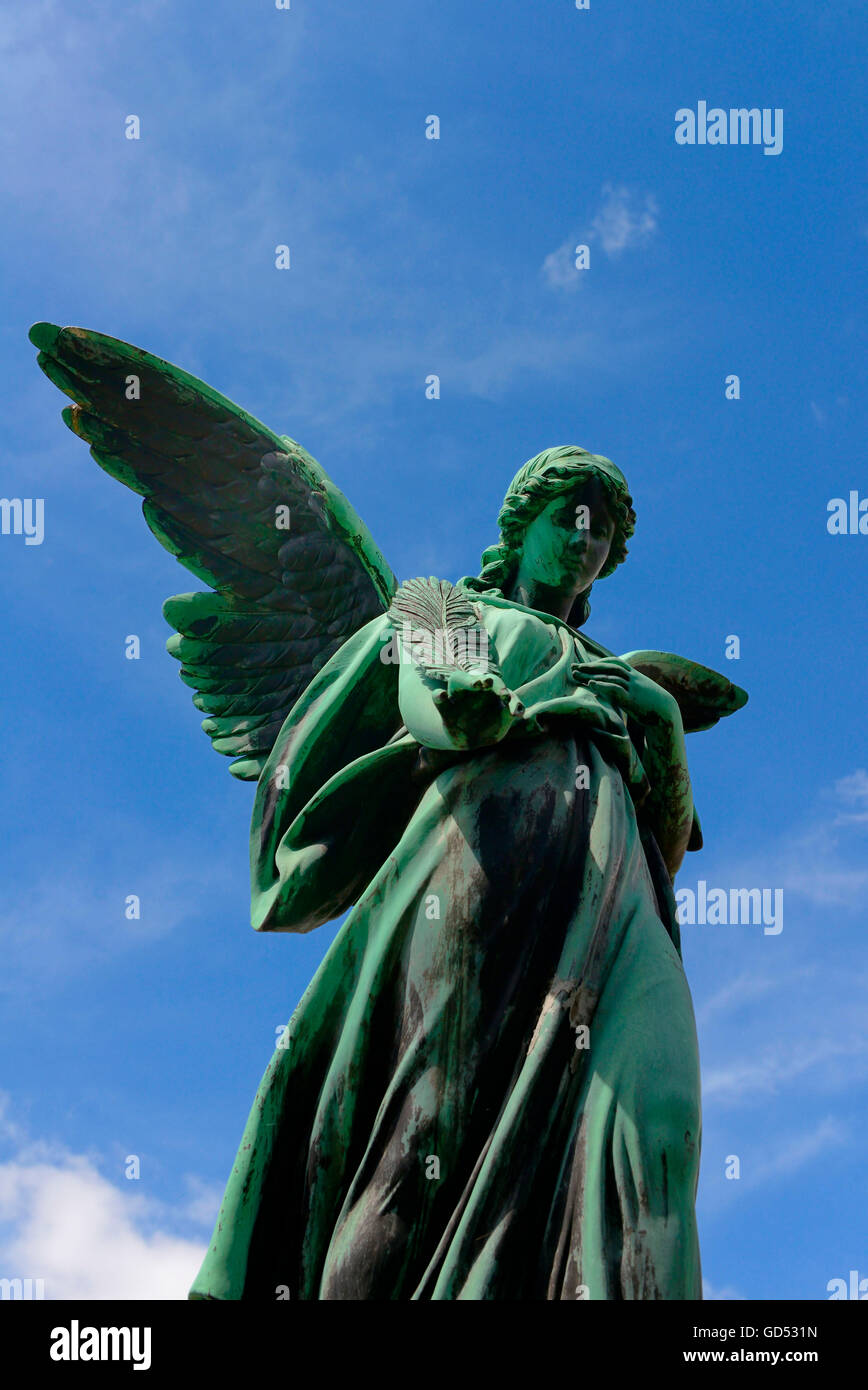 Angel statue, Johannis cemetery, Nuremberg, Franconia, Bavaria, Germany ...