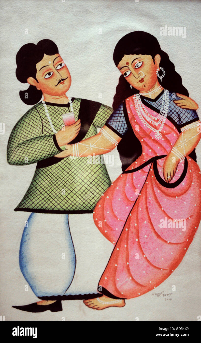 Kalighat painting hi-res stock photography and images - Alamy