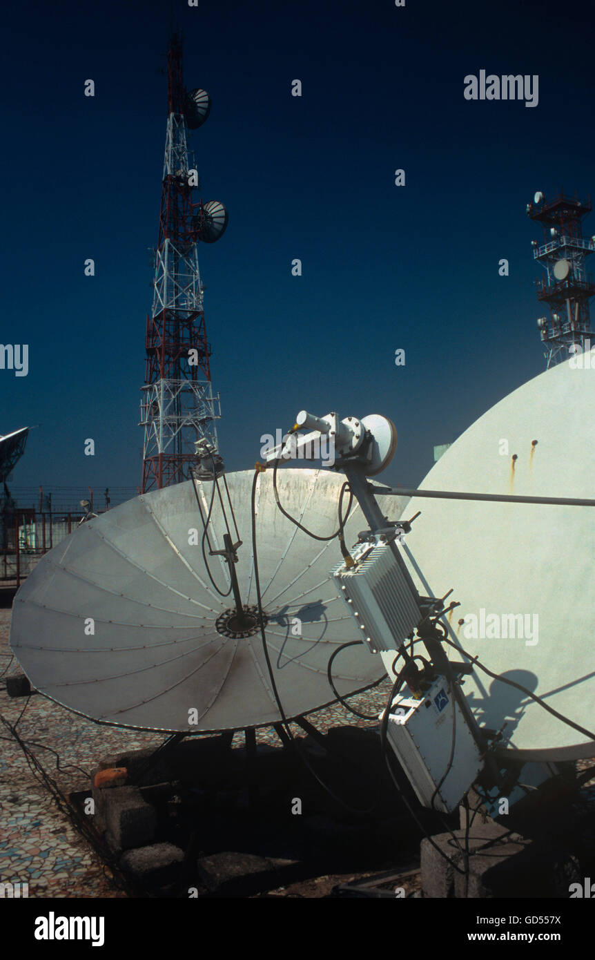 Dish antenna for satellite transmission Stock Photo - Alamy