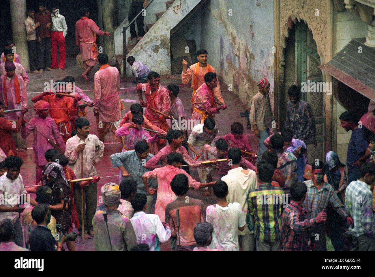 People playing holi Stock Photo - Alamy