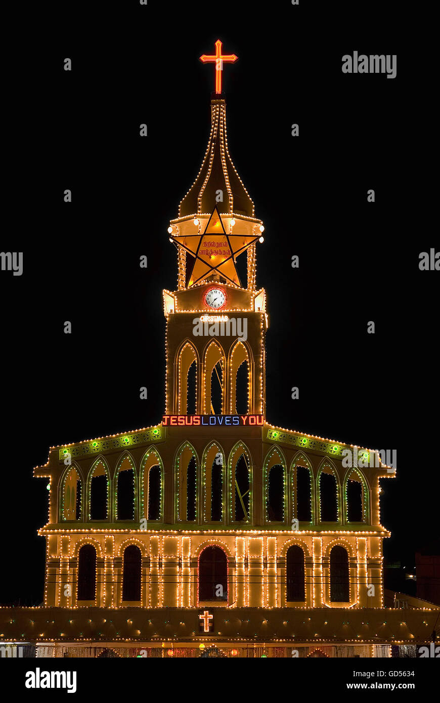 An illuminated church Stock Photo - Alamy