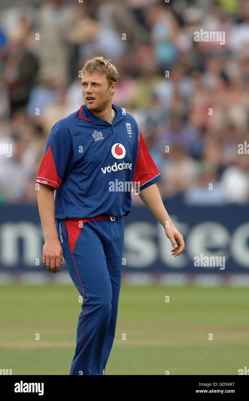 Sport cricket uniform natwest series andrew flintoff hi-res stock ...