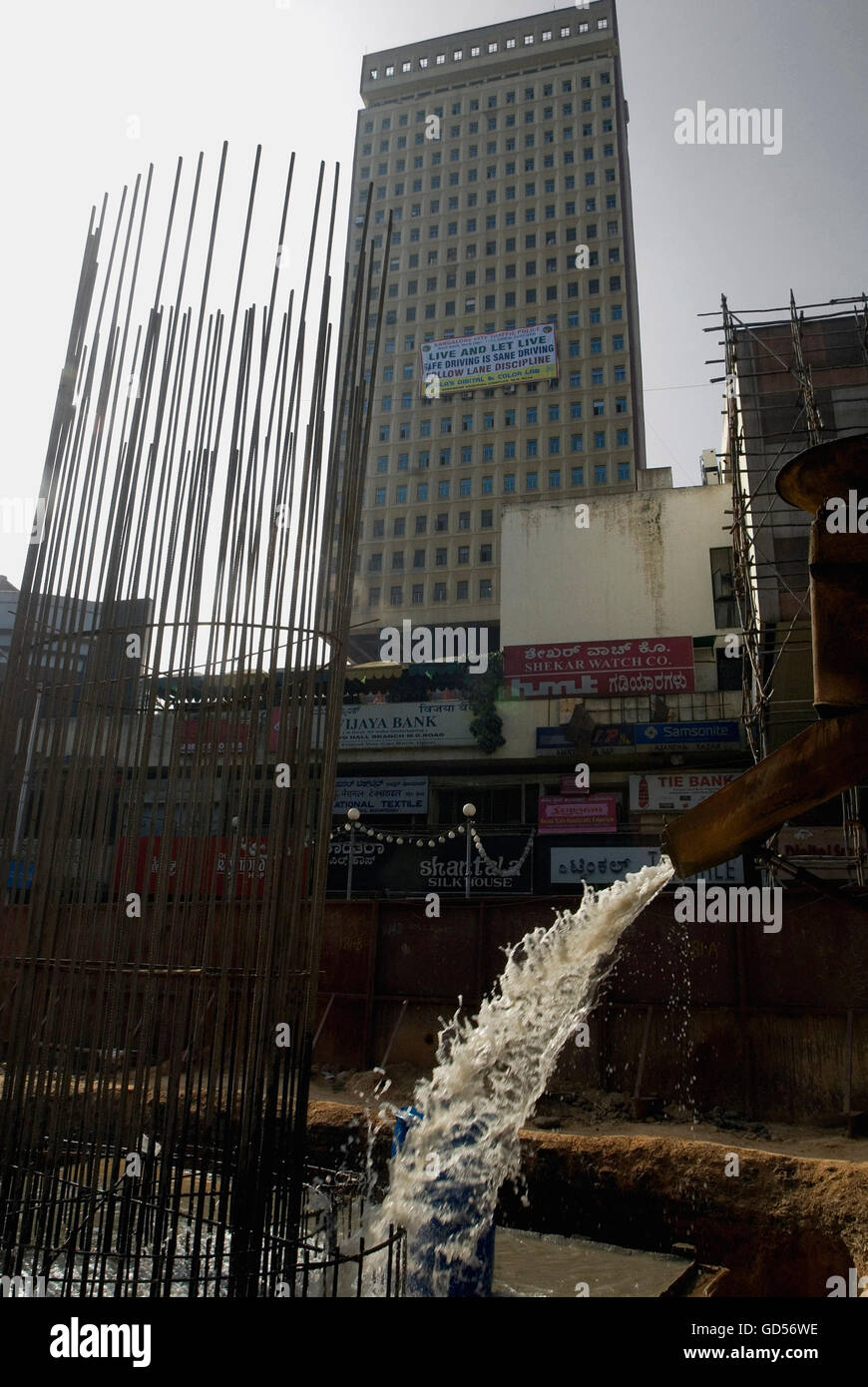 Metro rail construction Stock Photo - Alamy