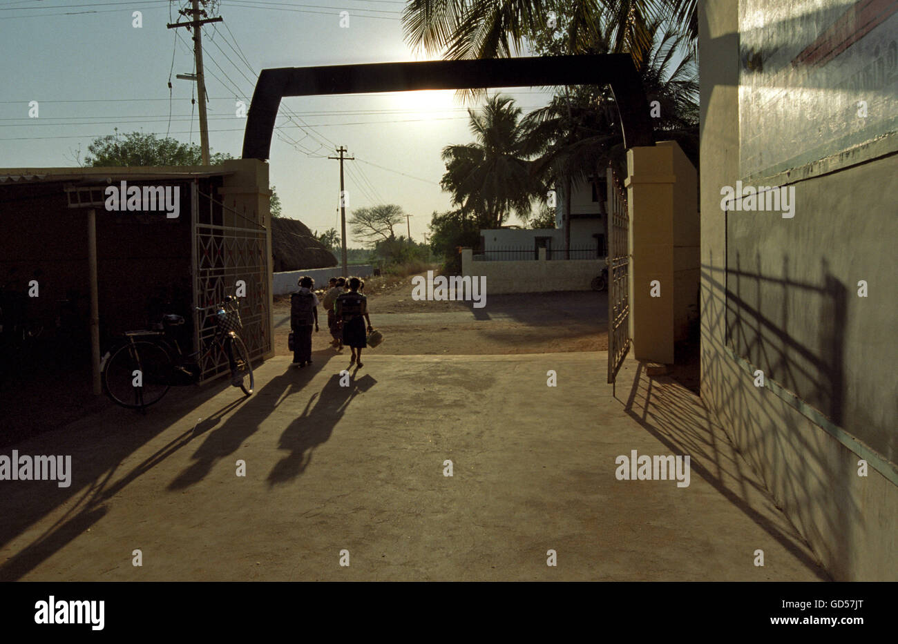 Children going back home Stock Photo - Alamy